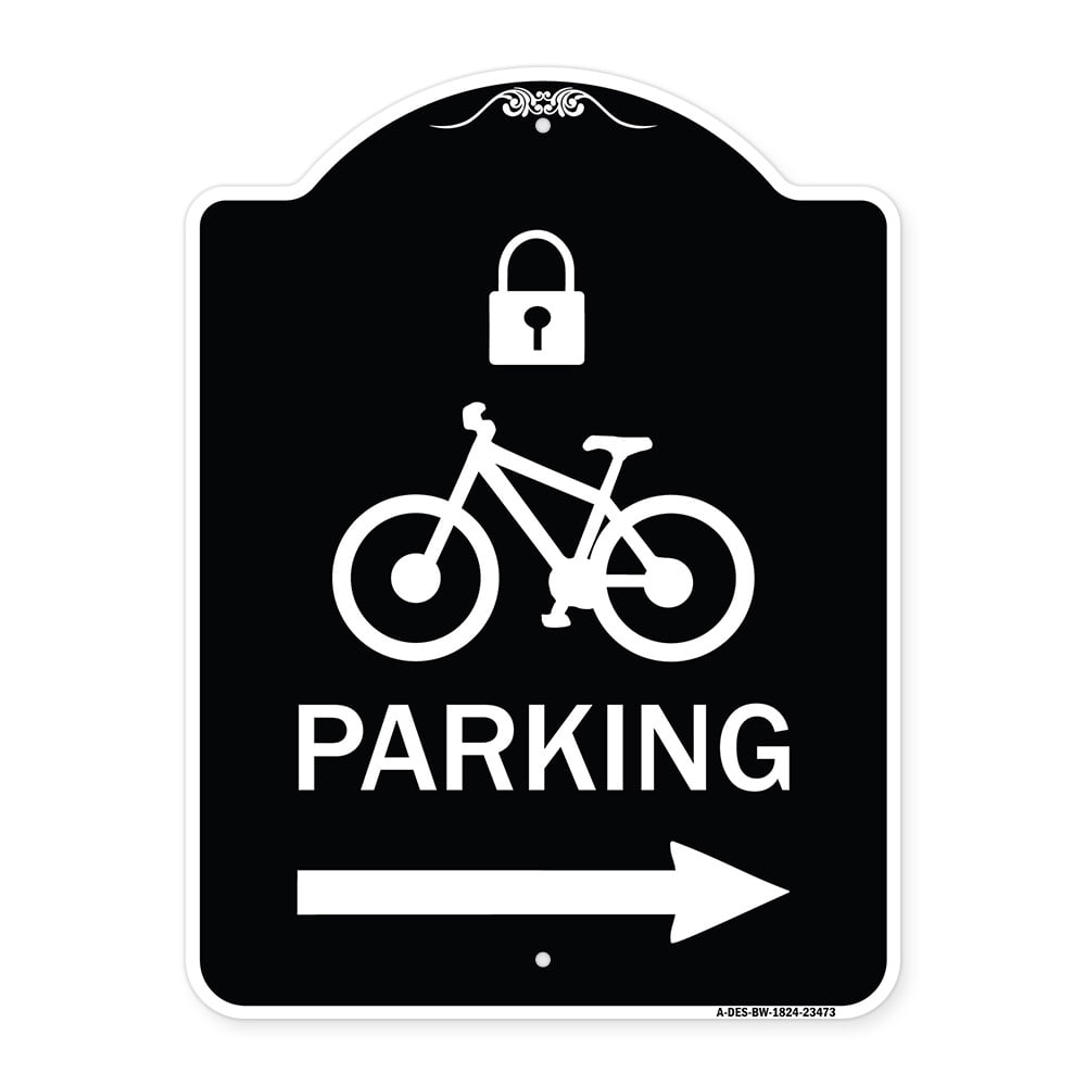 SignMission Designer Series Sign - Parking (With Lock Cycle & Right ...