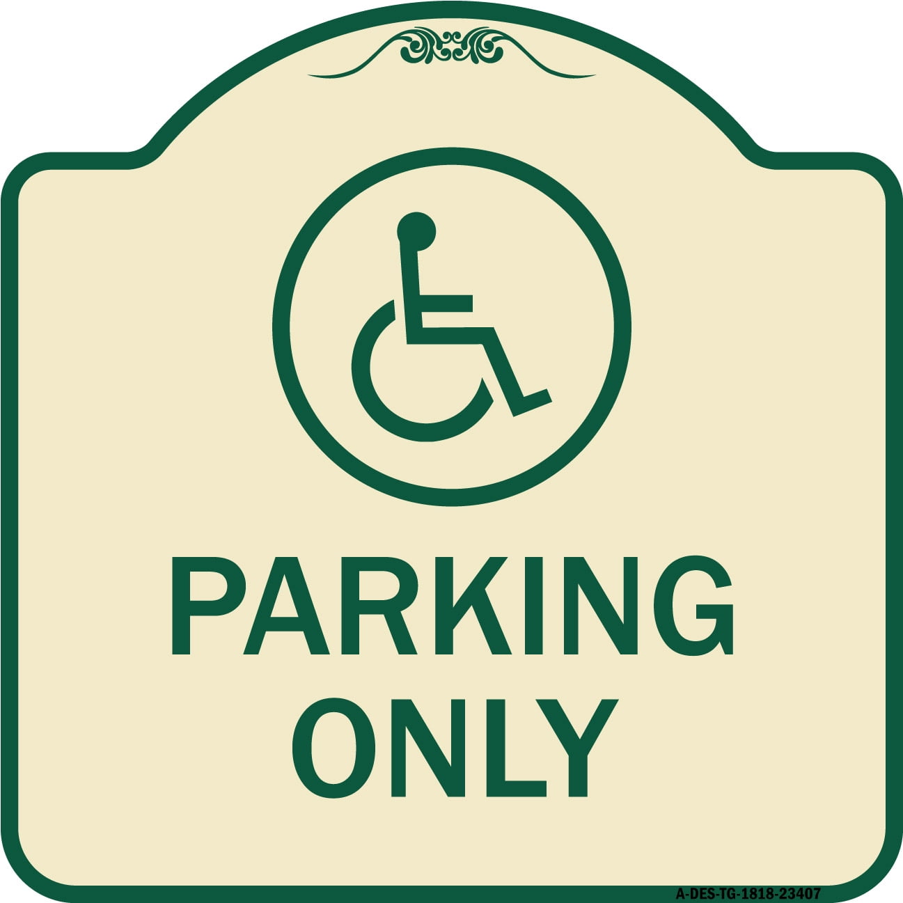 SignMission Designer Series Sign - Parking Only (With New Access Symbol ...