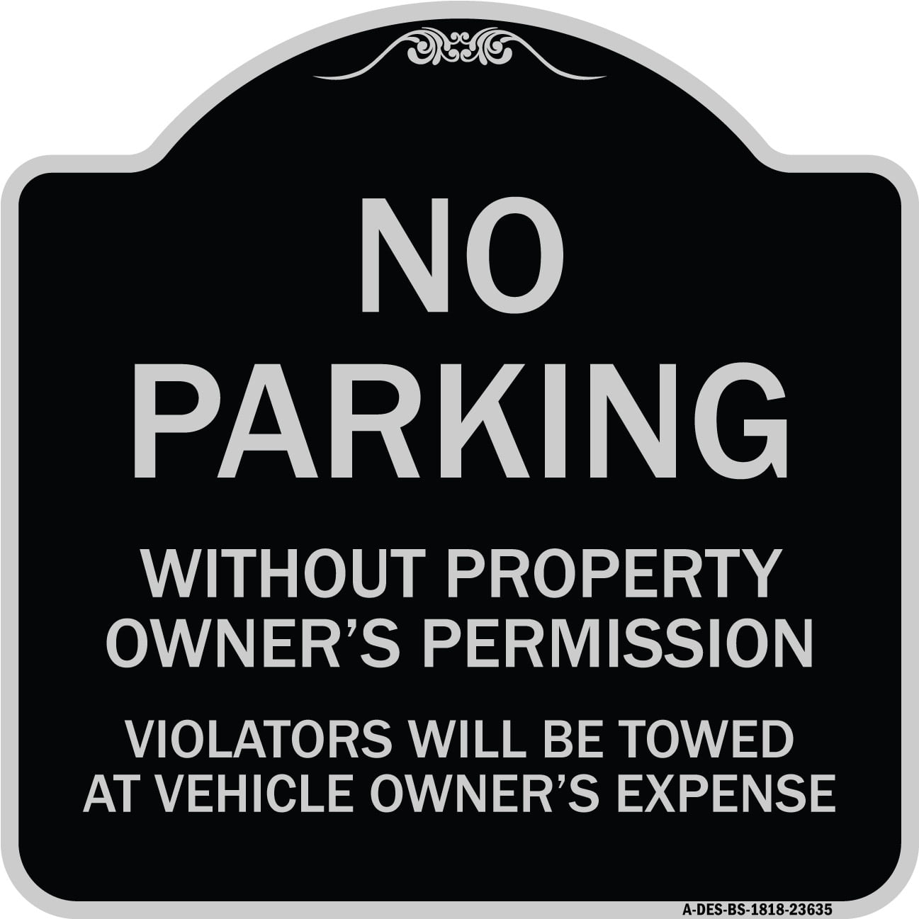 SignMission Designer Series Sign - No Parking Without Property Owner's ...