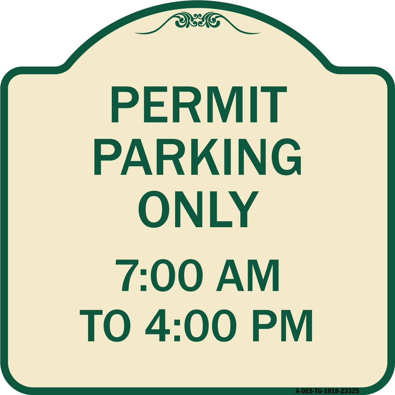 SignMission Designer Series Sign - Permit Parking Only 7-00 Am to 4-00 ...