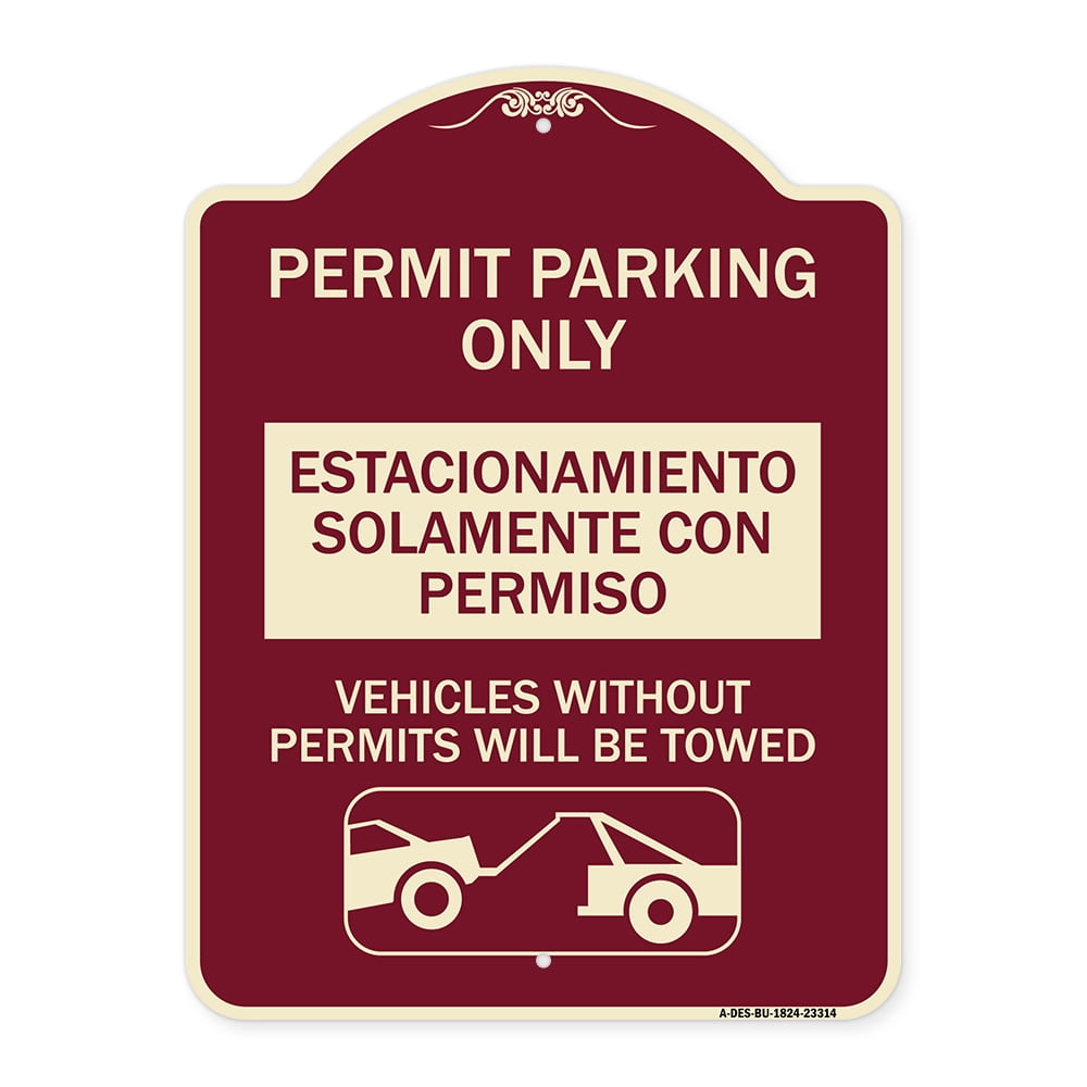 SignMission Designer Series Sign - Permit Parking Only ...