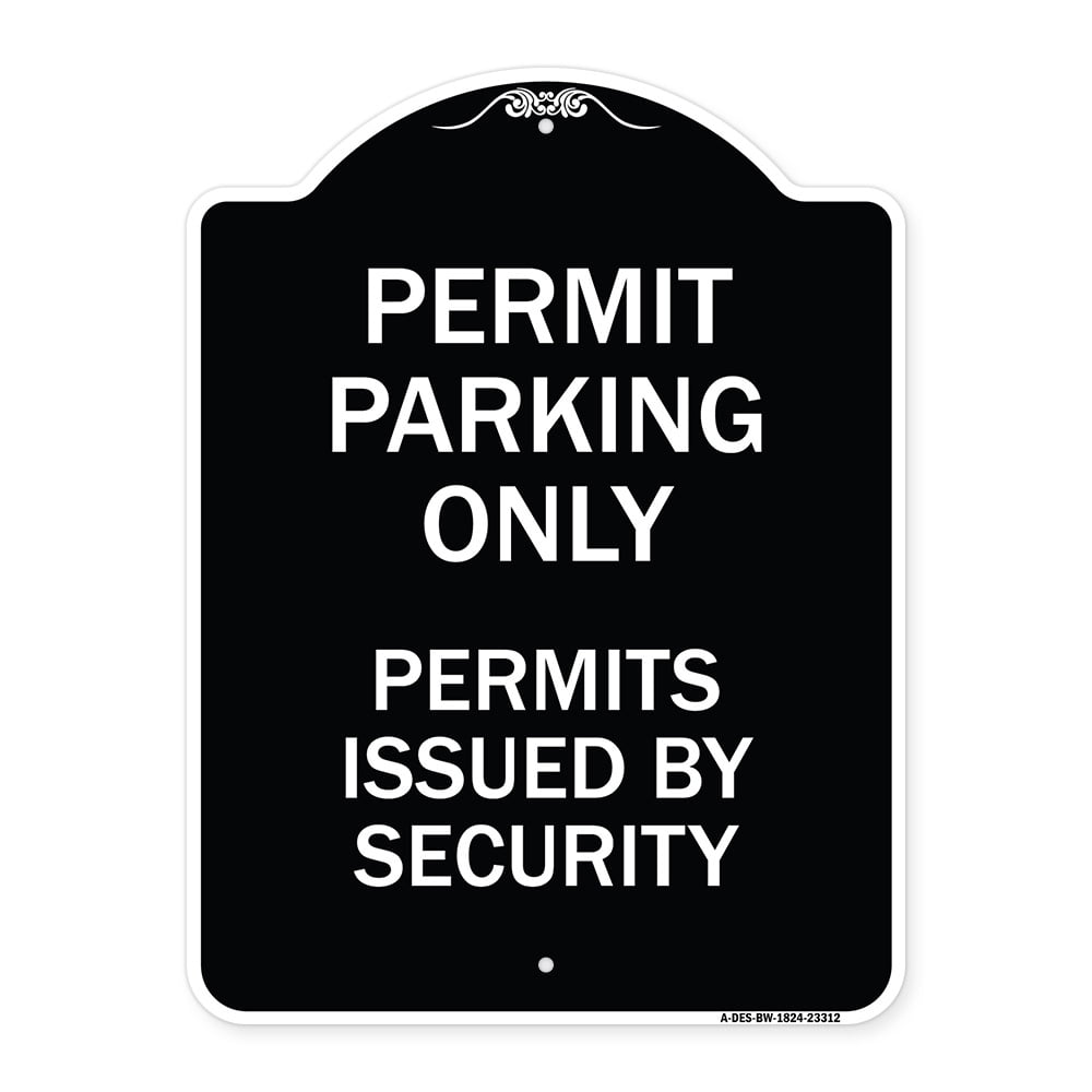 SignMission Designer Series Sign - Permit Parking Only Permits Issued ...