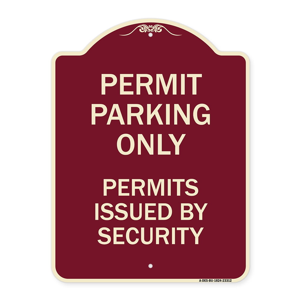 SignMission Designer Series Sign - Permit Parking Only Permits Issued ...