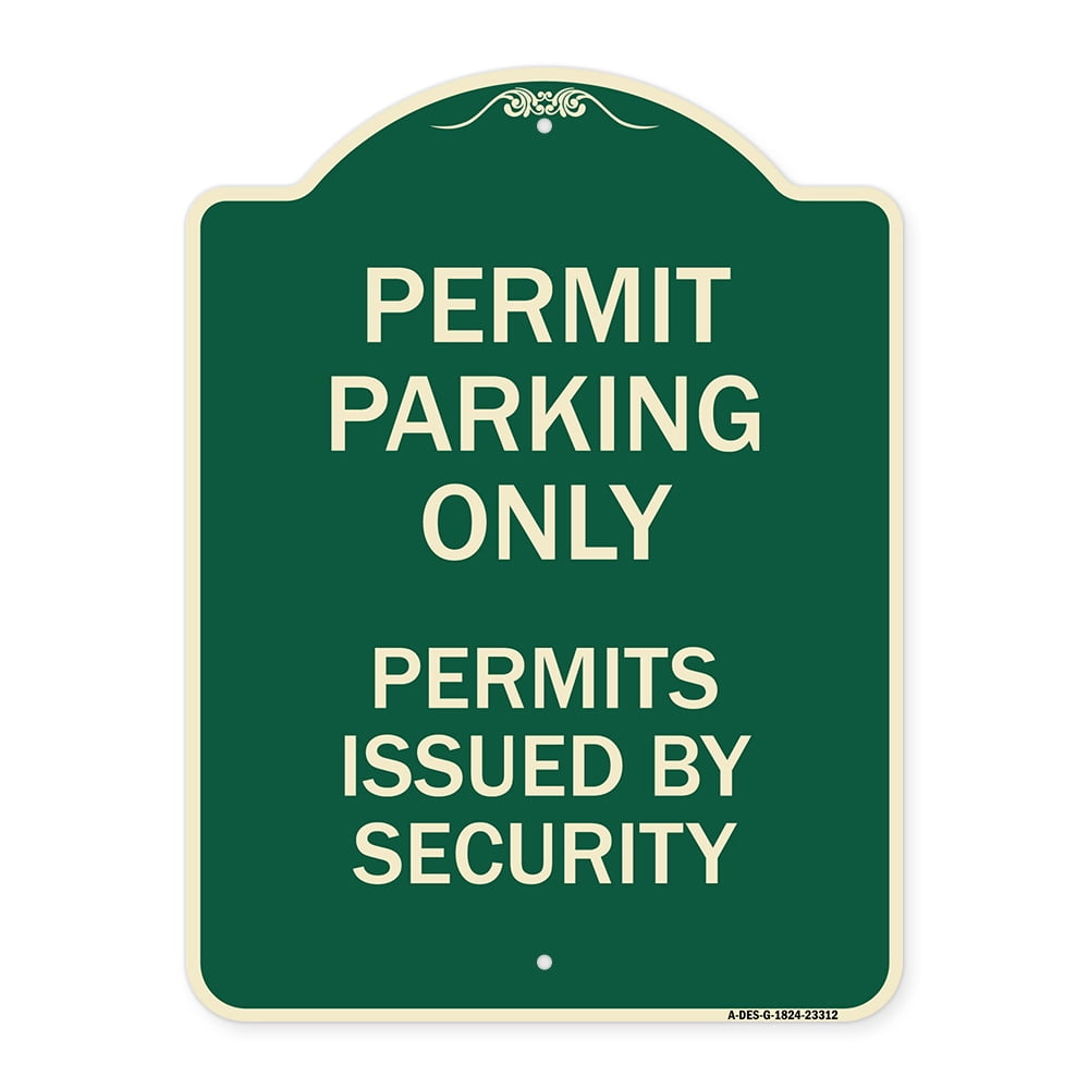 SignMission Designer Series Sign - Permit Parking Only Permits Issued ...