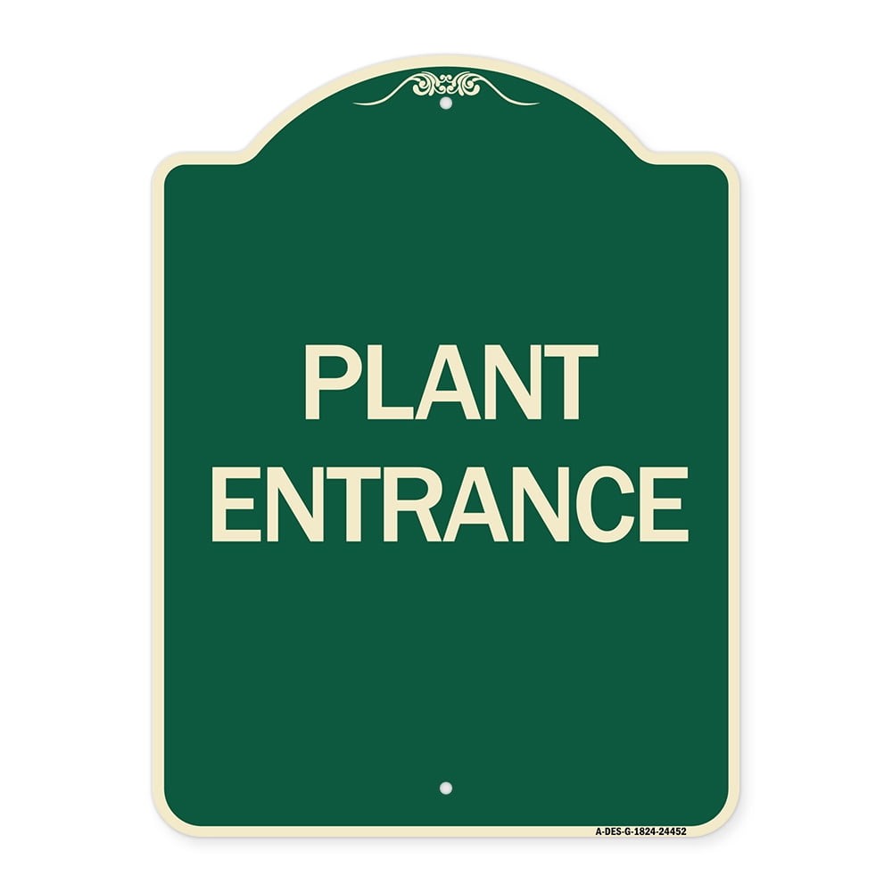 SignMission Designer Series Sign - Plant Entrance | Green & Tan 18" x ...