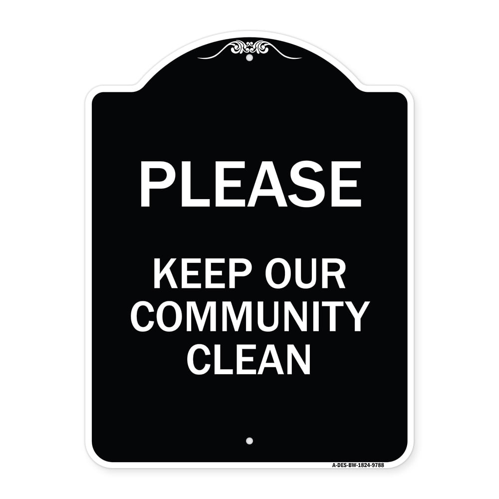 SignMission Designer Series Sign - Please Keep Our Community Clean ...