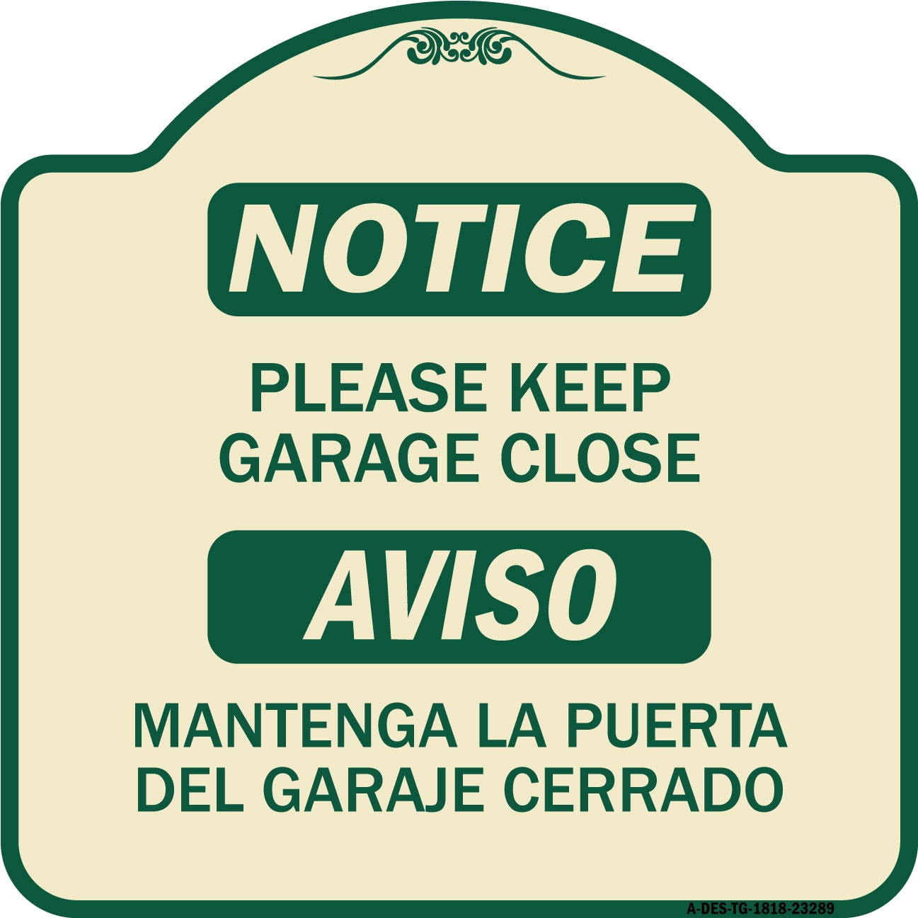 SignMission Designer Series Sign - Please Keep Garage Closed Mantenga ...
