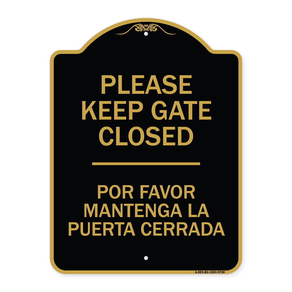 SignMission Designer Series Sign - Please Keep Gate Closed Por Favor ...