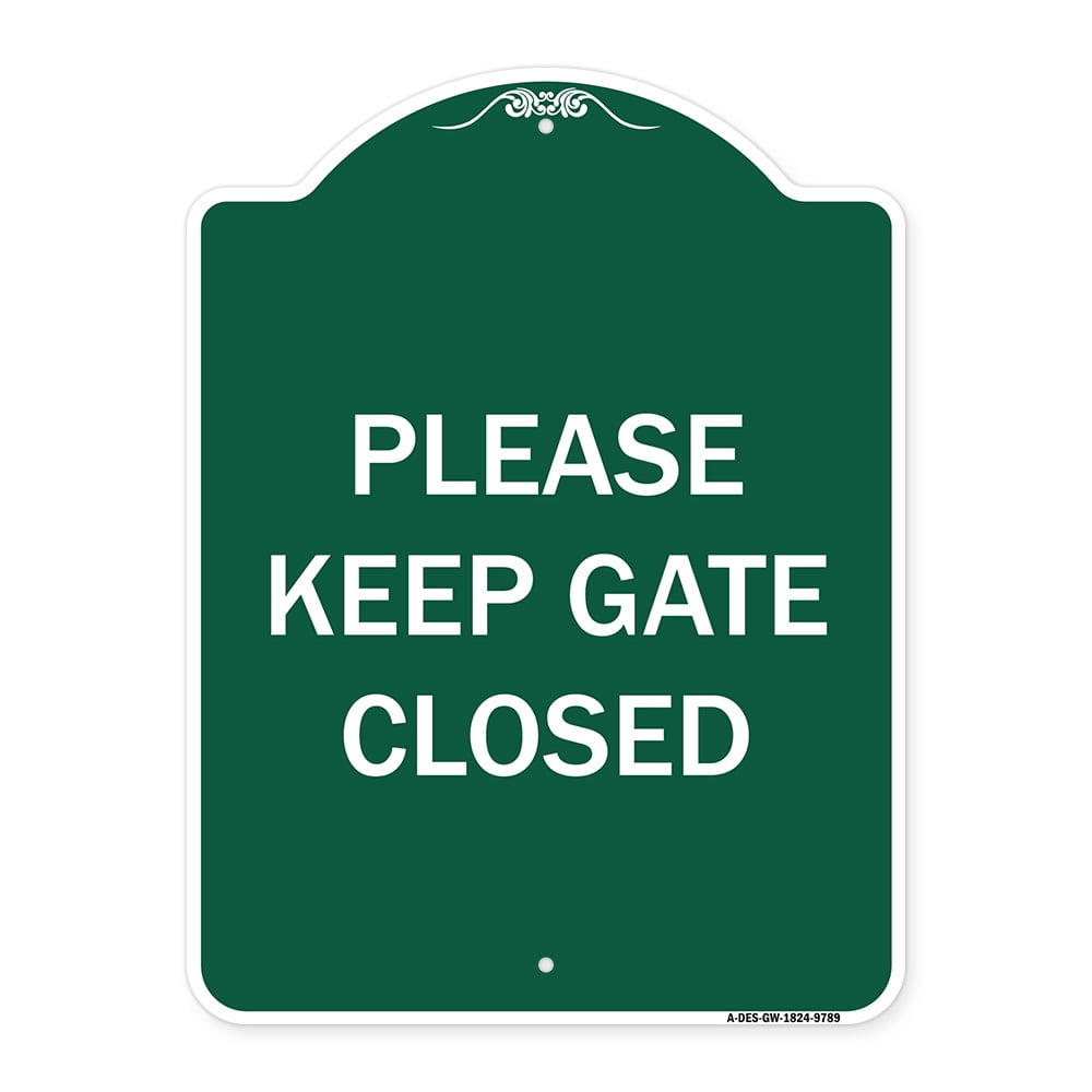 SignMission Designer Series Sign - Please Keep Gate Closedplease Keep ...