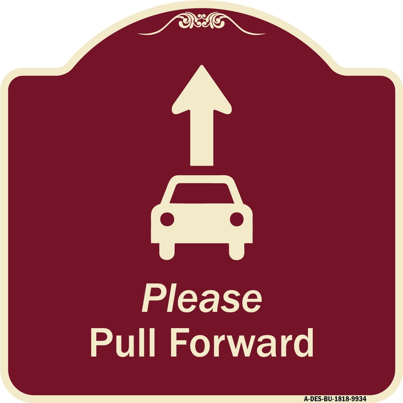 SignMission Designer Series Sign - Please Pull Forward With Graphic And ...