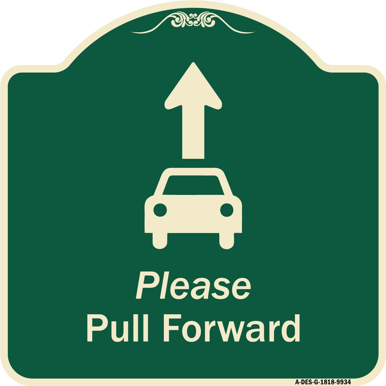 SignMission Designer Series Sign - Please Pull Forward With Graphic And ...