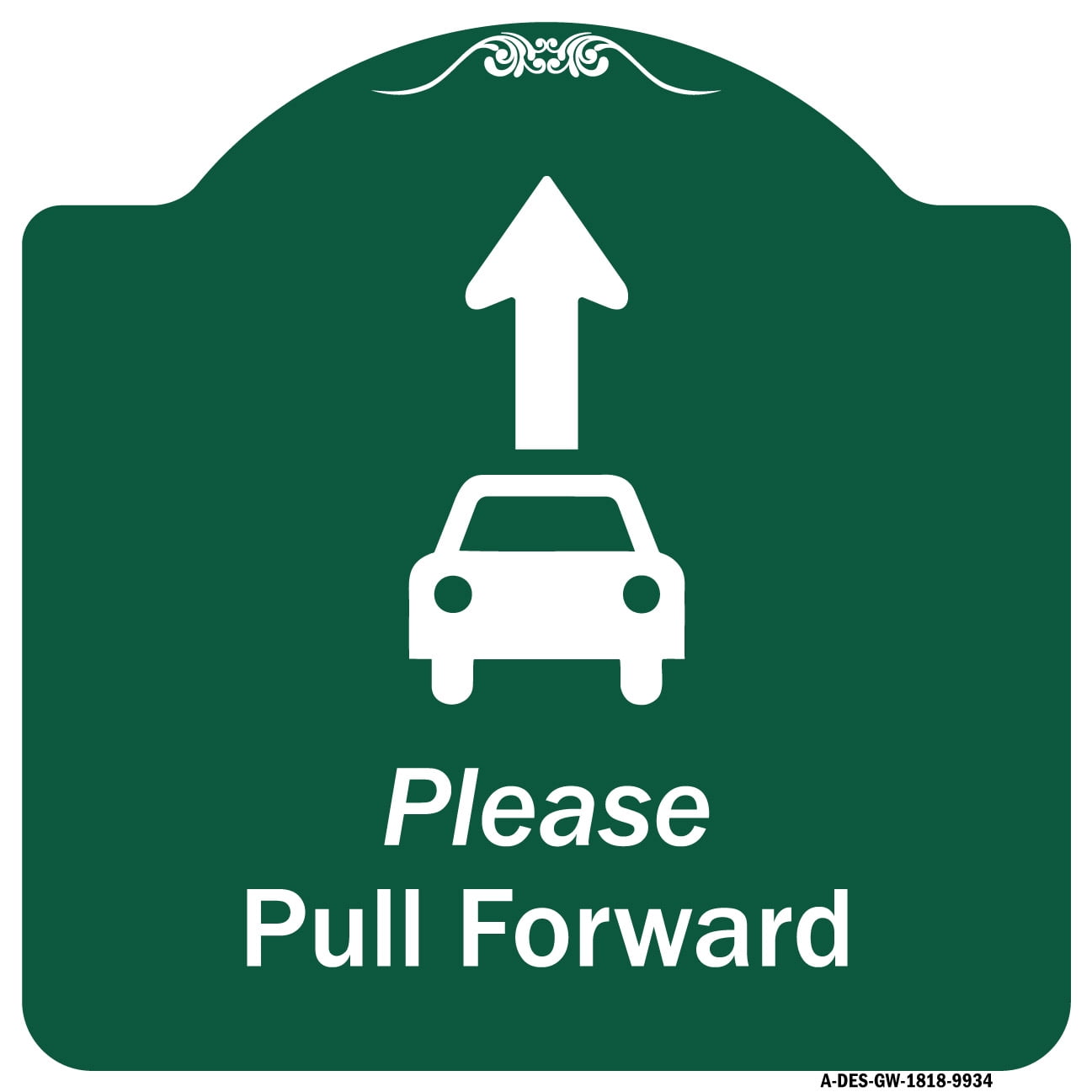 SignMission Designer Series Sign - Please Pull Forward With Graphic And ...