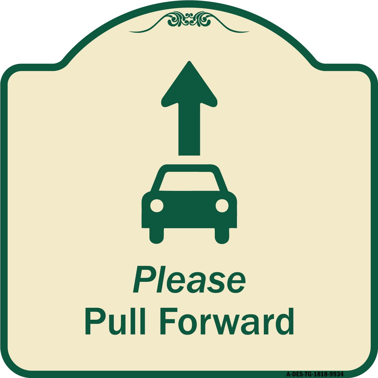 SignMission Designer Series Sign - Please Pull Forward With Graphic And ...
