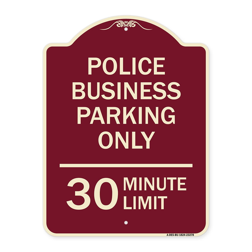 SignMission Designer Series Sign - Police Business Parking Only 30 ...