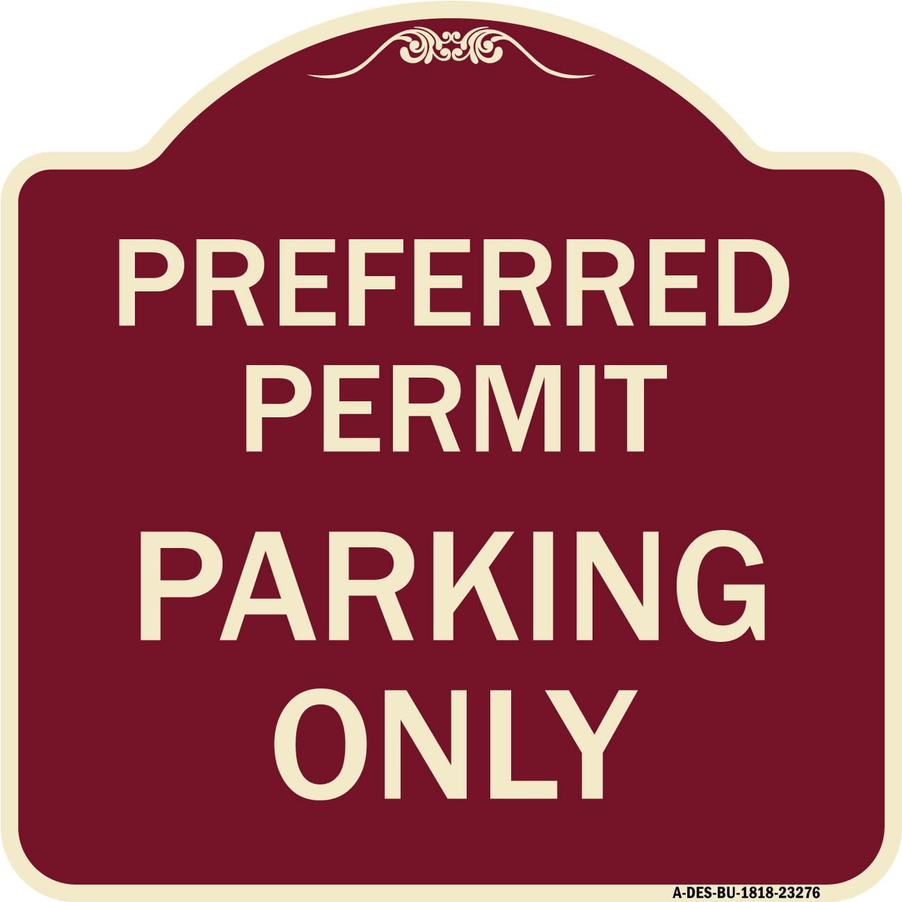 SignMission Designer Series Sign - Preferred Permit Parking Only ...