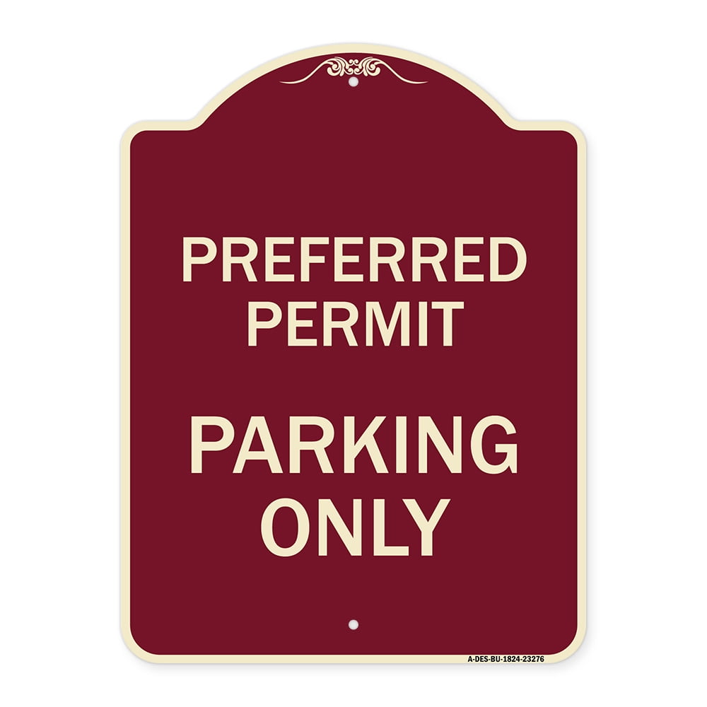SignMission Designer Series Sign - Preferred Permit Parking Only ...