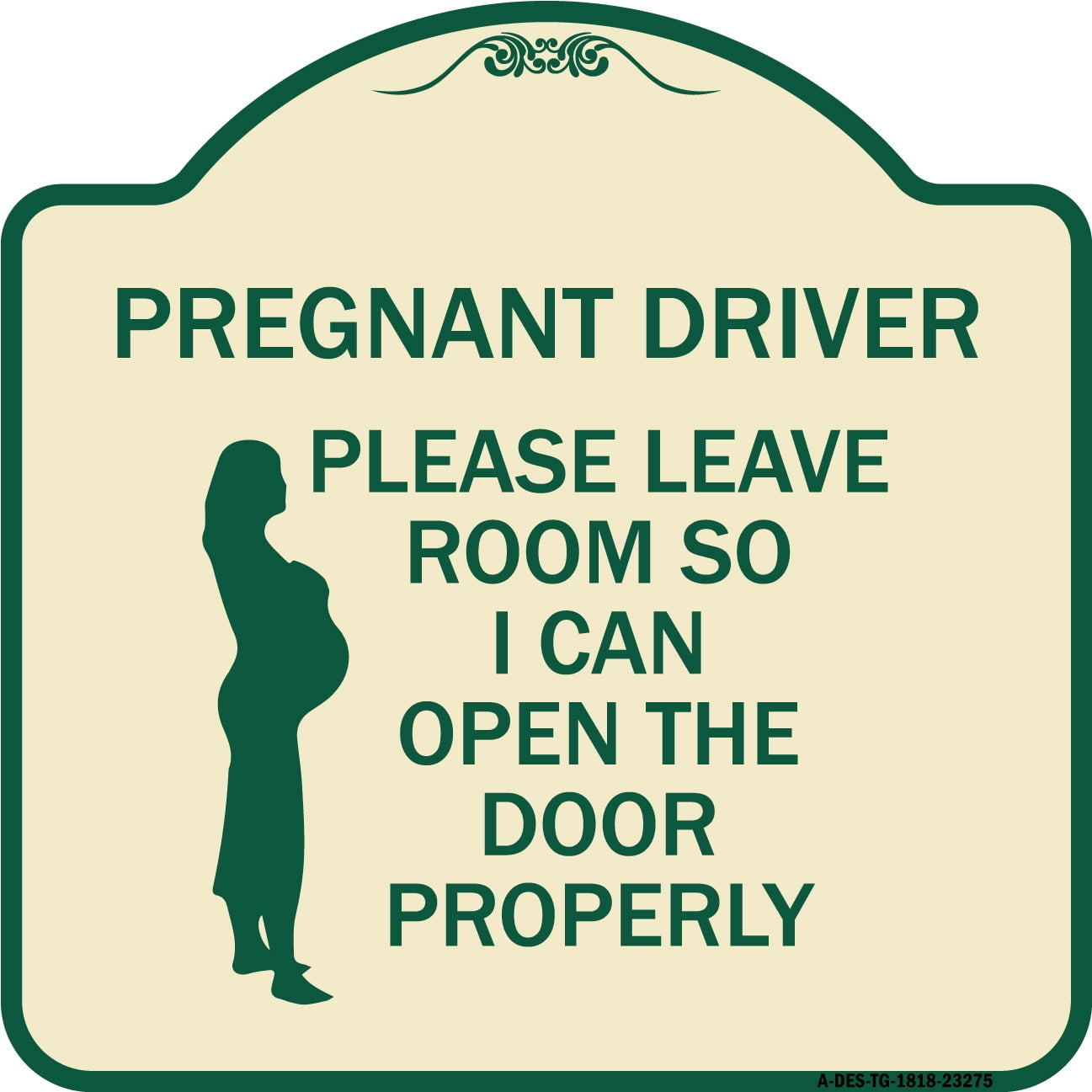 SignMission Designer Series Sign - Pregnant Driver - Please Leave Room ...