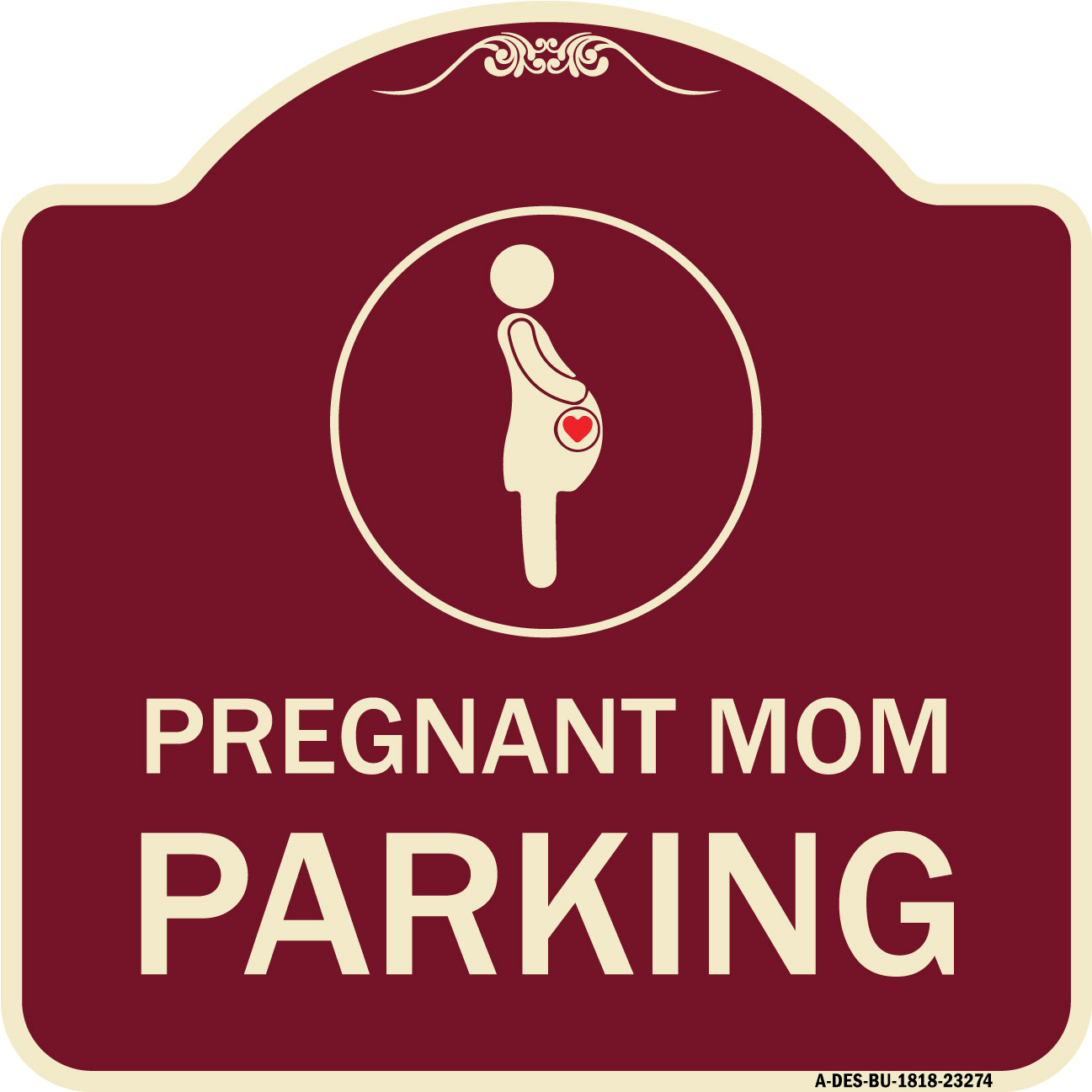 SignMission Designer Series Sign - Pregnant Mom Parking (With Graphic ...