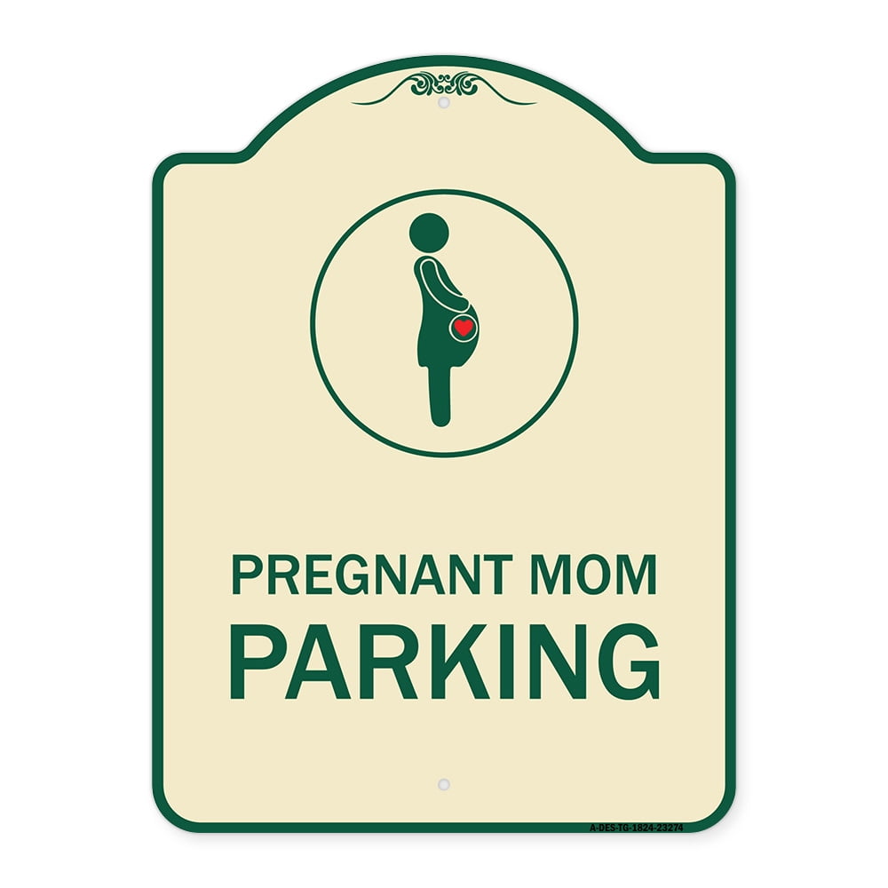 SignMission Designer Series Sign - Pregnant Mom Parking (With Graphic ...