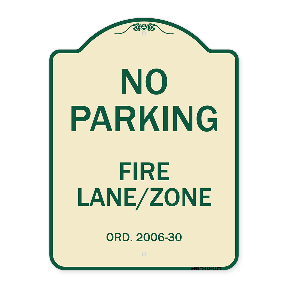 SignMission Designer Series Sign - Princeton New Jersey No Parking Fire ...