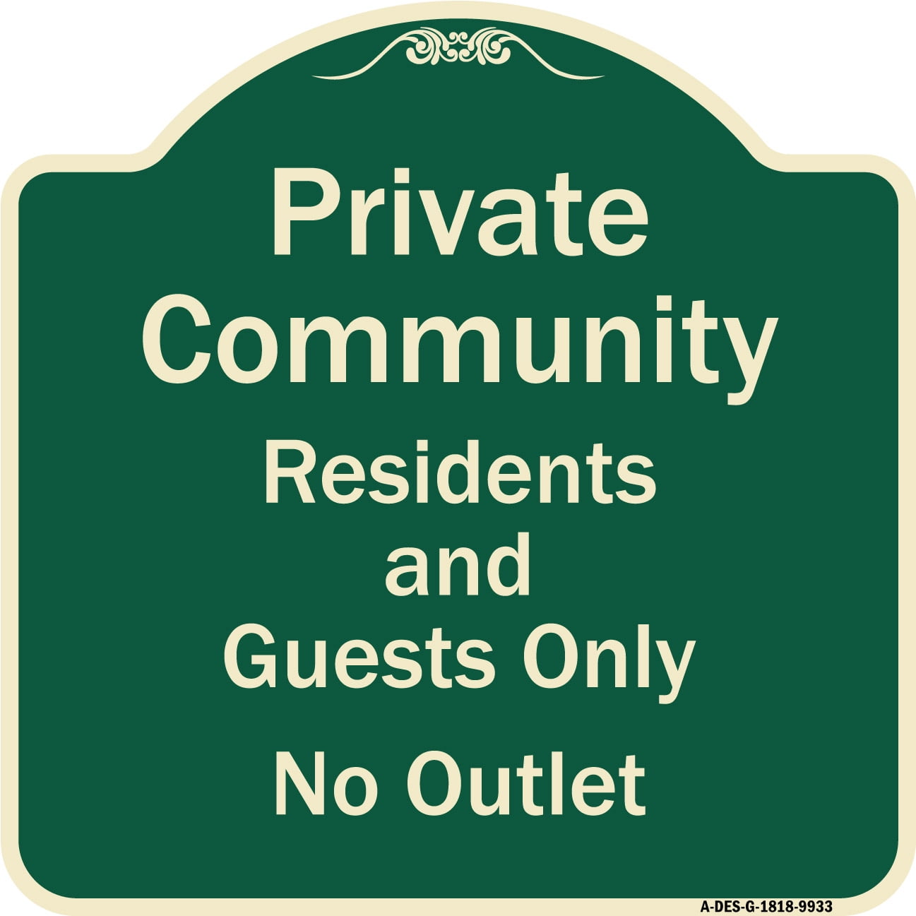 SignMission Designer Series Sign - Private Community Residents And ...