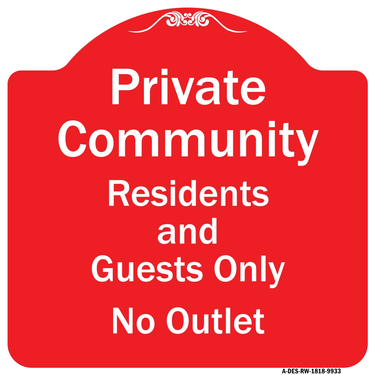 SignMission Designer Series Sign - Private Community Residents And ...