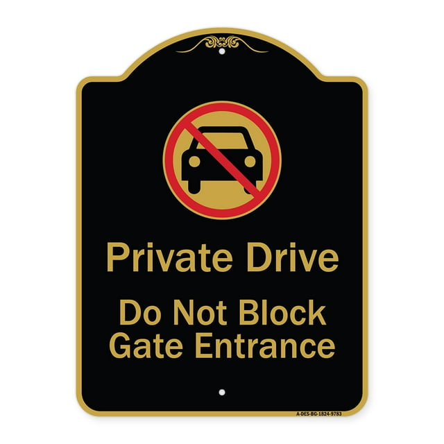 SignMission Designer Series Sign - Private Drive Do Not Block Gate ...