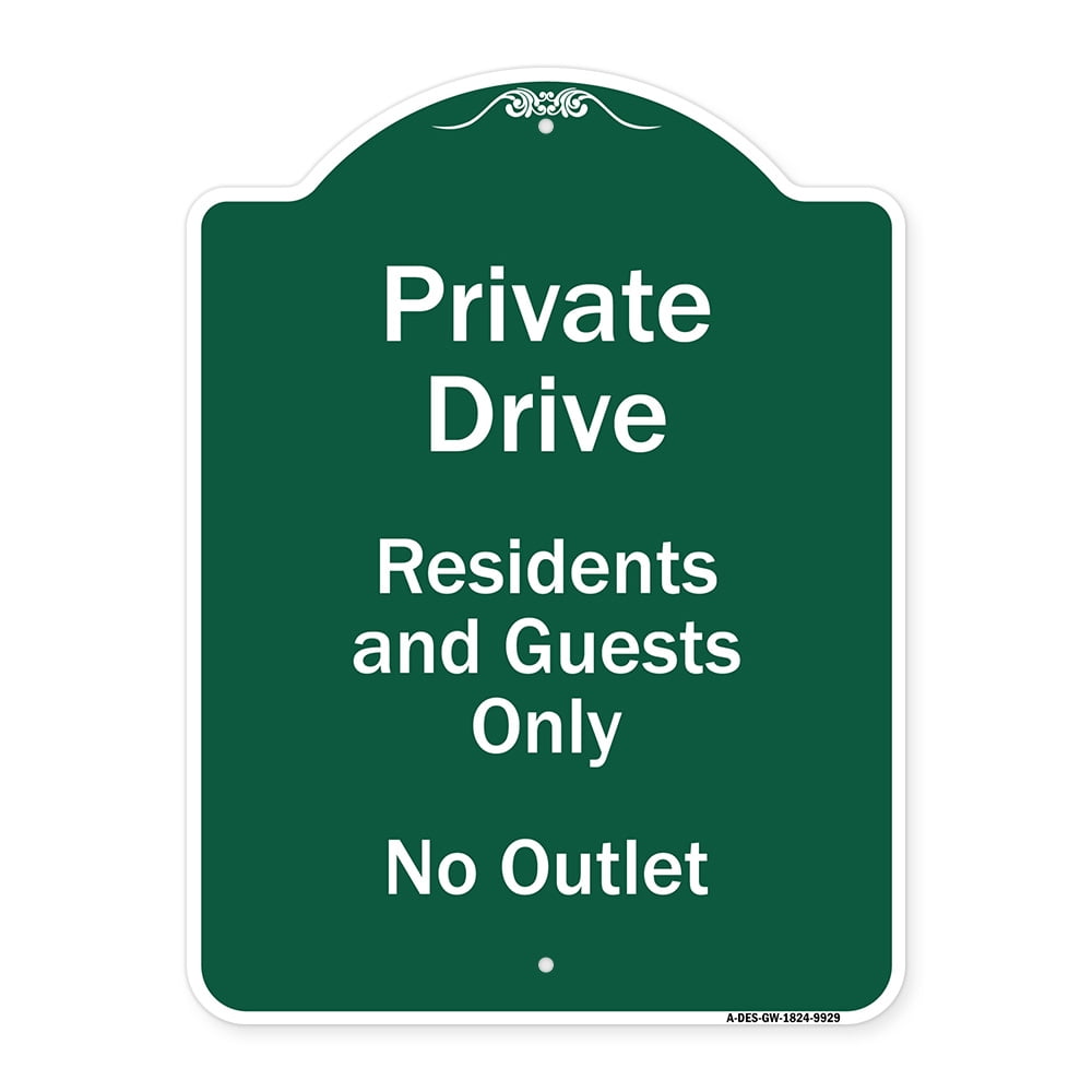 SignMission Designer Series Sign - Private Drive Residents And Guests ...