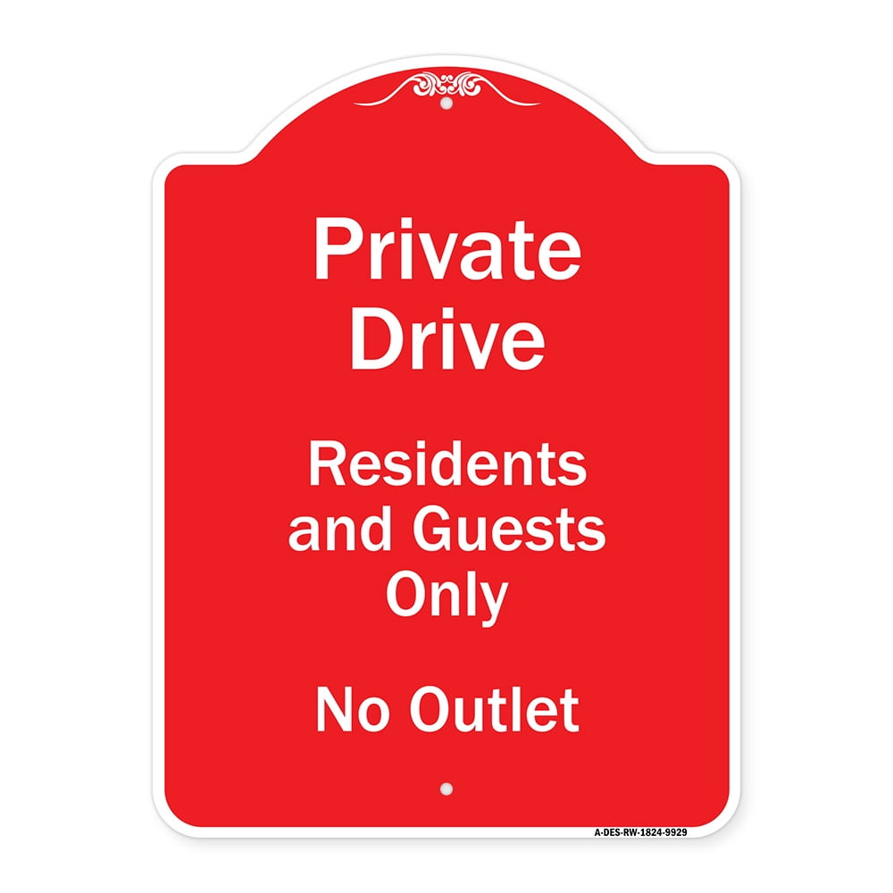 SignMission Designer Series Sign - Private Drive Residents And Guests ...