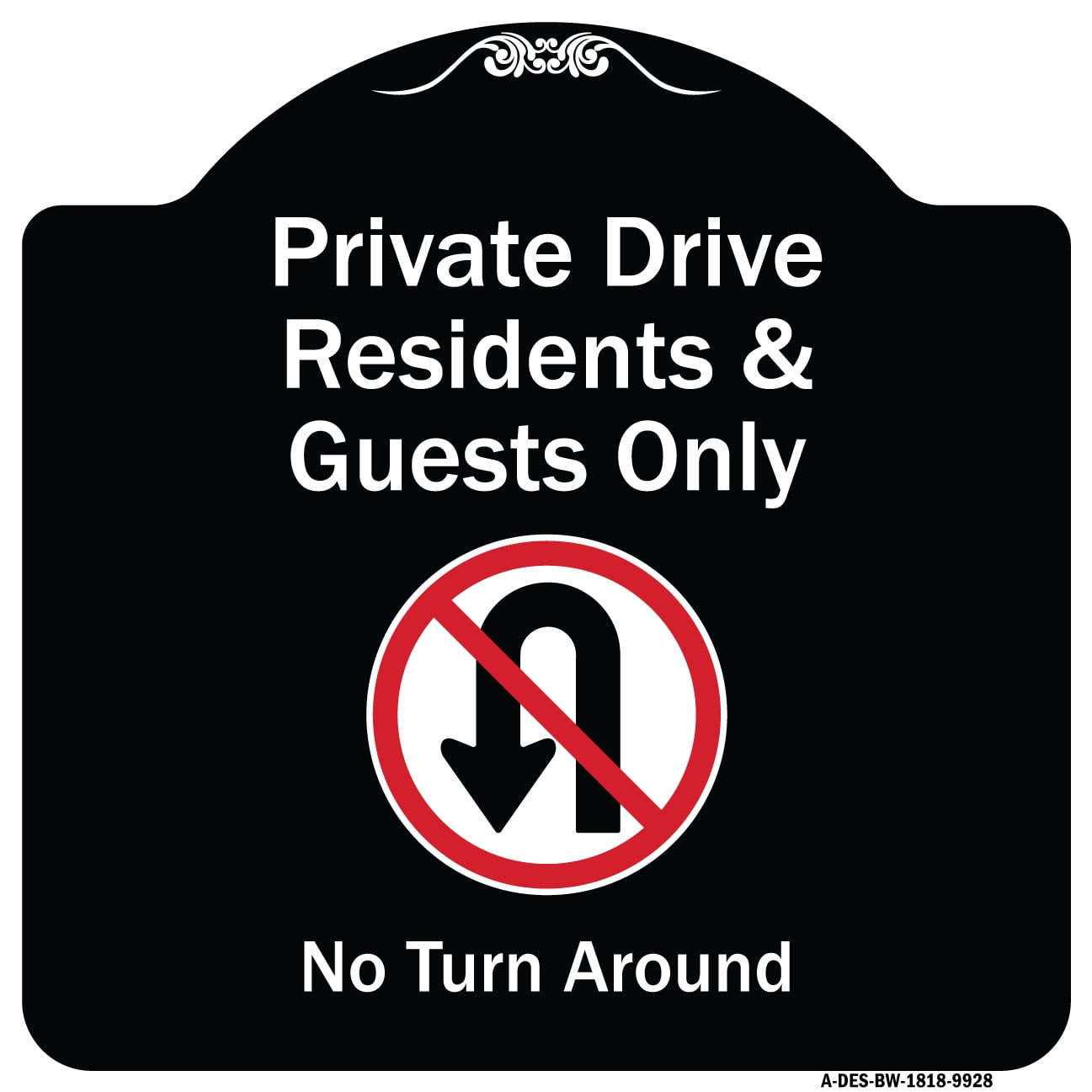 SignMission Designer Series Sign - Private Drive Residents And Guests ...