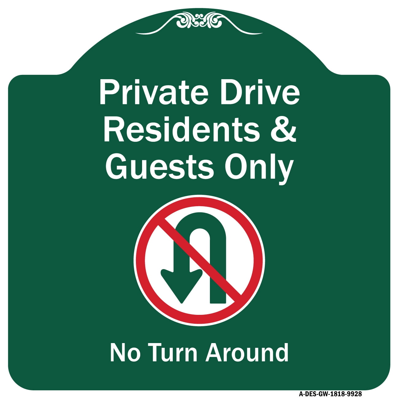 SignMission Designer Series Sign - Private Drive Residents And Guests ...