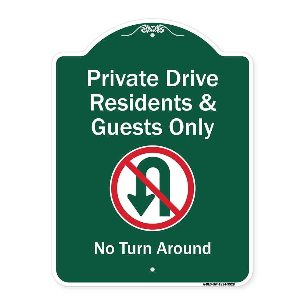 SignMission Designer Series Sign - Private Drive Residents And Guests ...