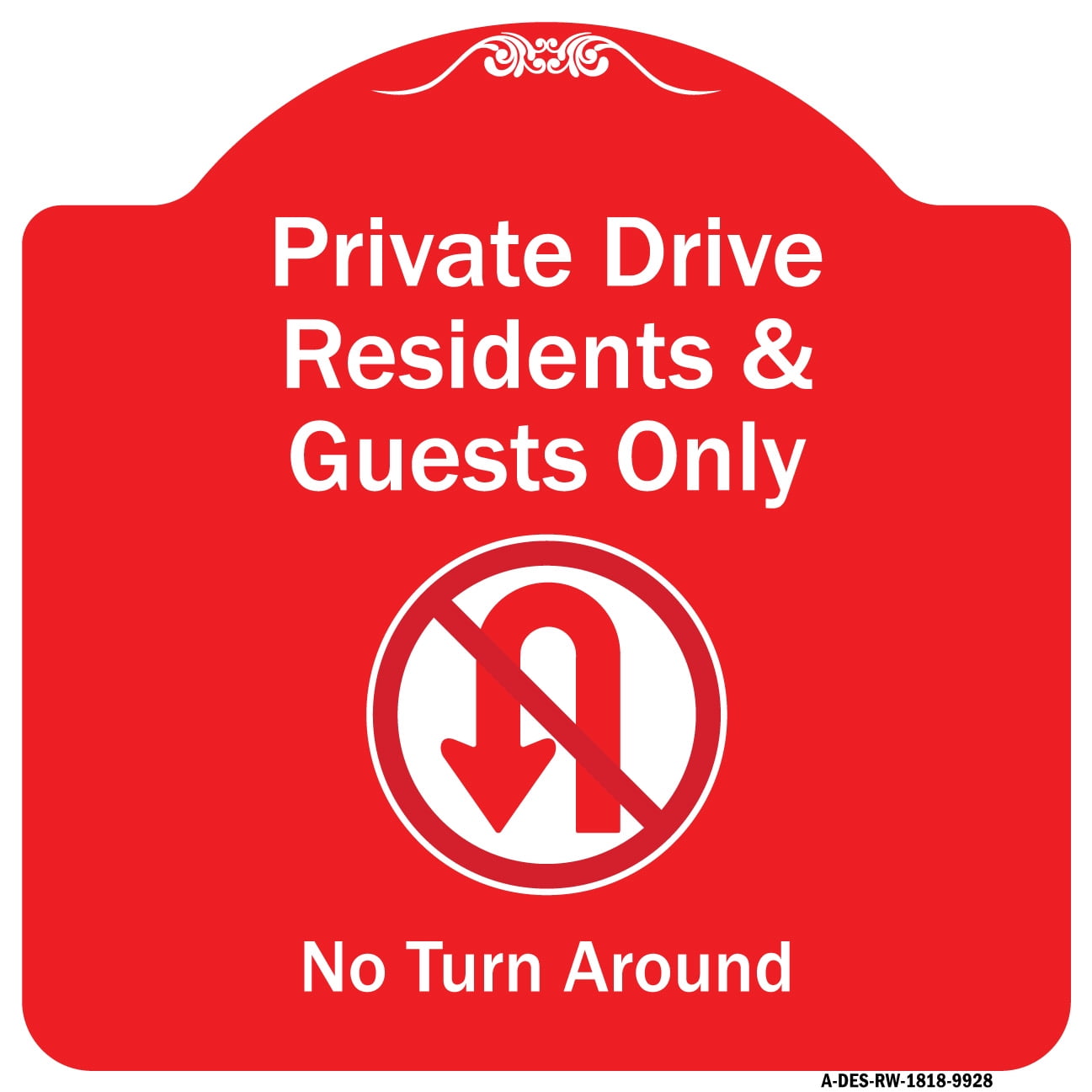 SignMission Designer Series Sign - Private Drive Residents And Guests ...