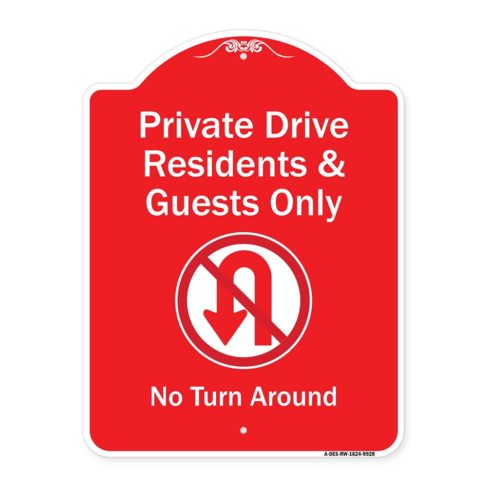 SignMission Designer Series Sign - Private Drive Residents And Guests ...