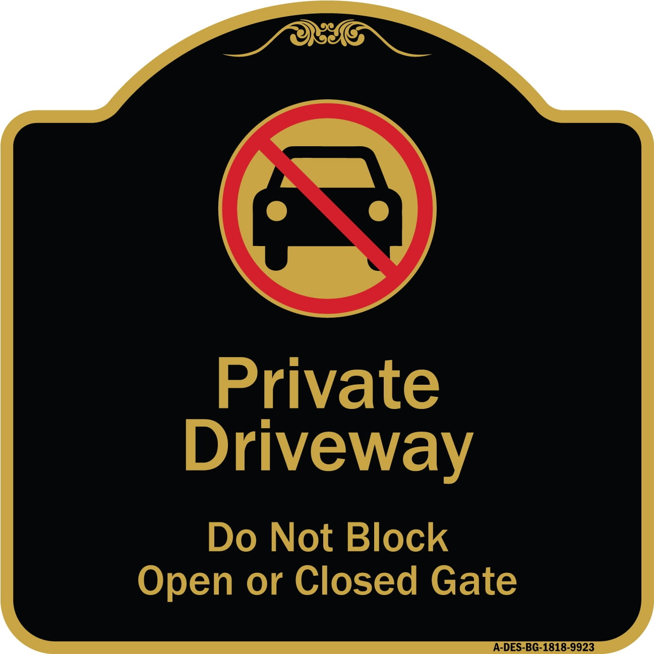 SignMission Designer Series Sign - Private Driveway Do Not Block Open ...