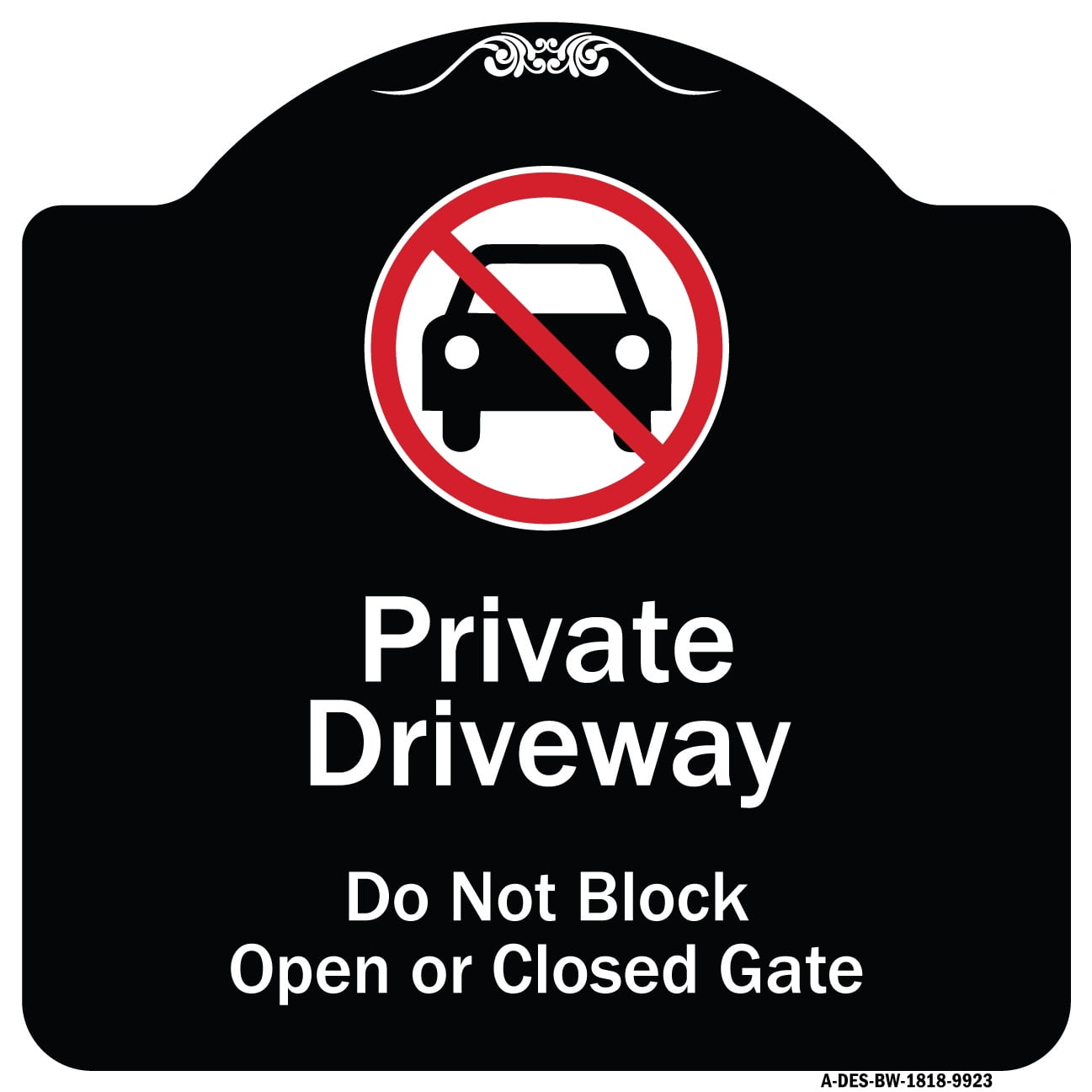 SignMission Designer Series Sign - Private Driveway Do Not Block Open ...