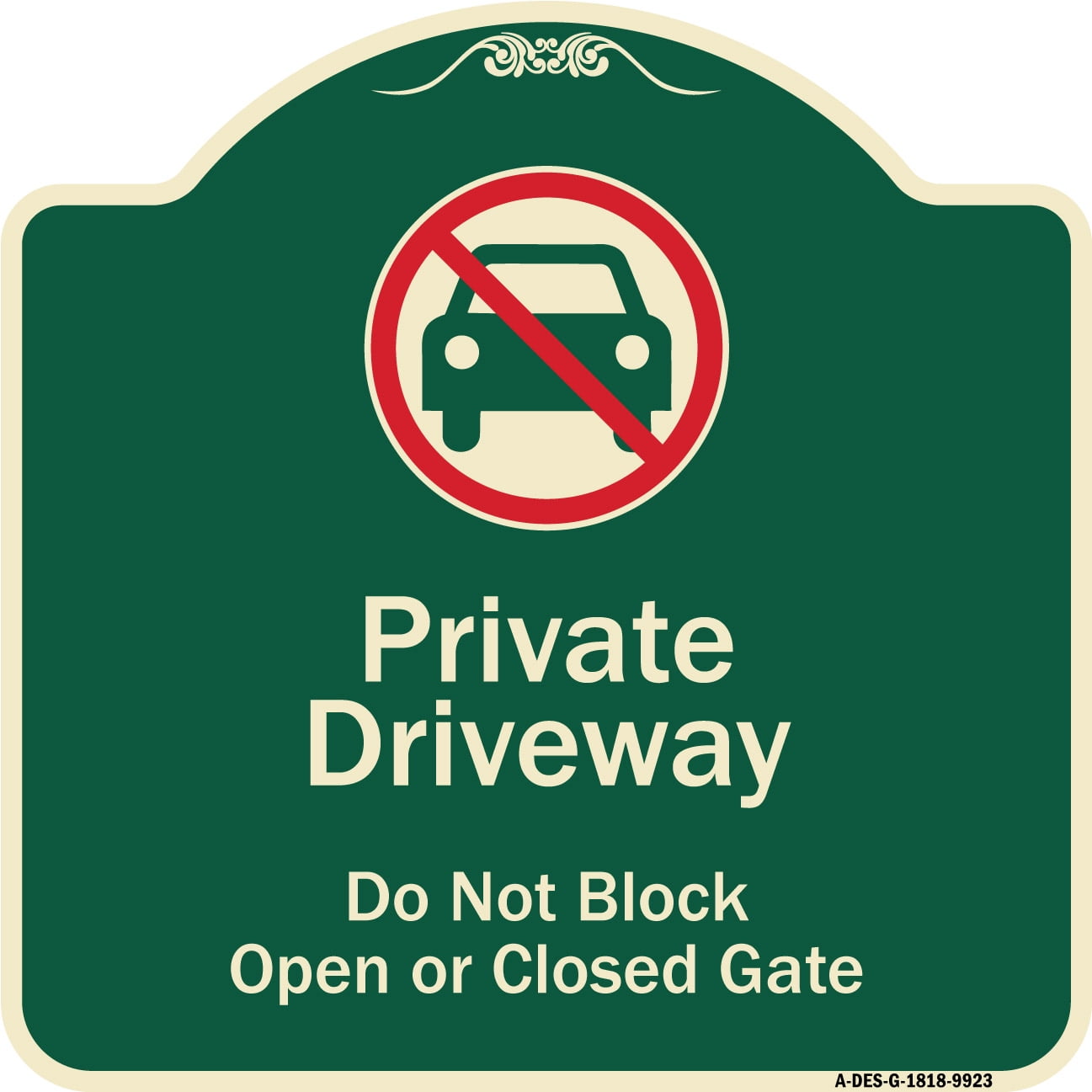 SignMission Designer Series Sign - Private Driveway Do Not Block Open ...