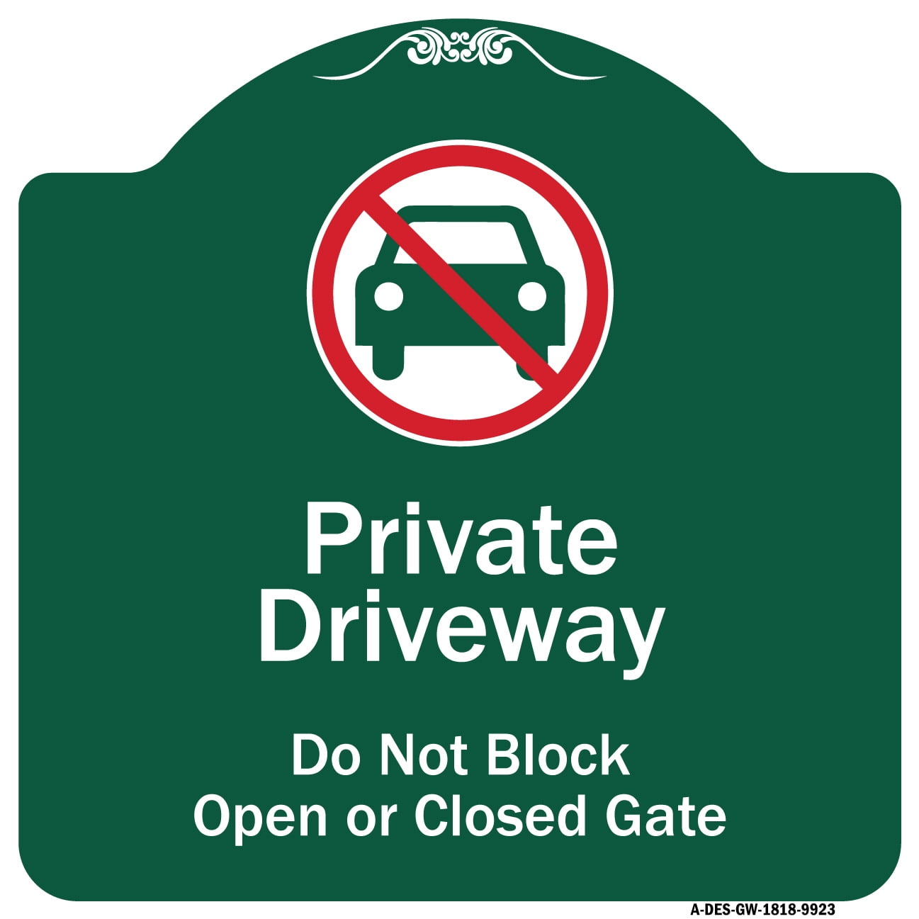 SignMission Designer Series Sign - Private Driveway Do Not Block Open ...