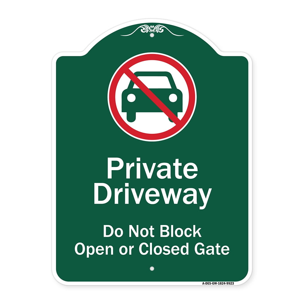 SignMission Designer Series Sign - Private Driveway Do Not Block Open ...
