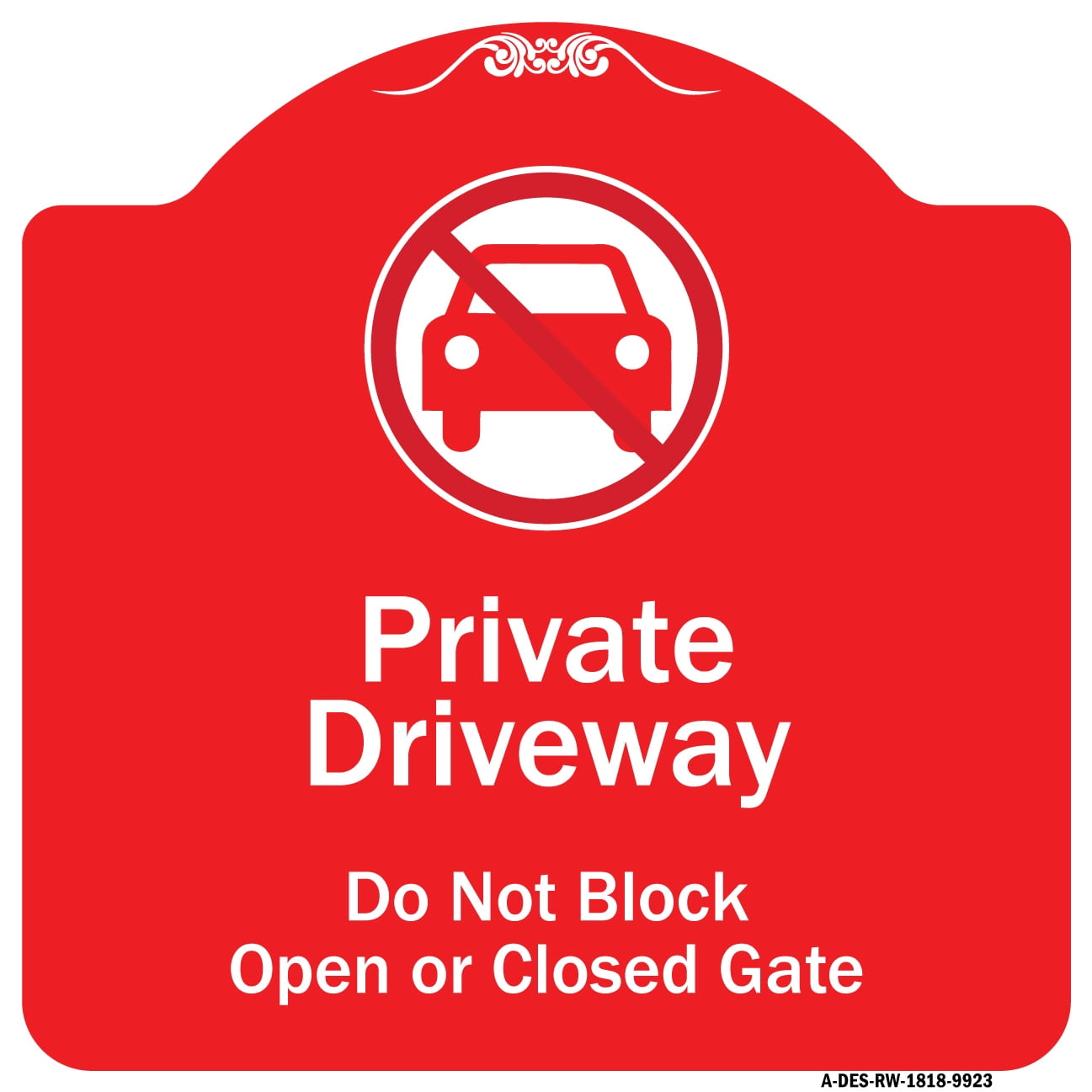 SignMission Designer Series Sign - Private Driveway Do Not Block Open ...