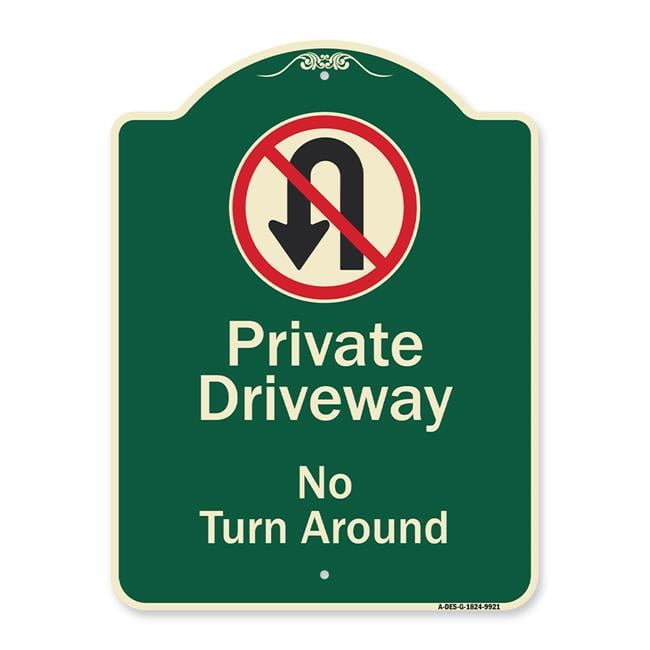 SignMission Designer Series Sign - Private Driveway , No Turn Around ...
