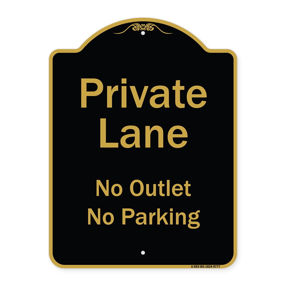 SignMission Designer Series Sign - Private Lane, No Outlet, No Parking ...