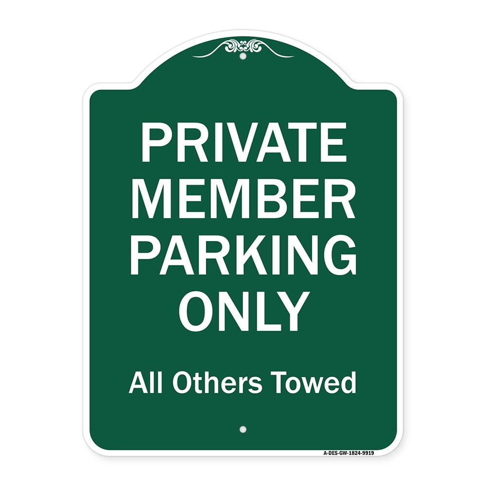 SignMission Designer Series Sign - Private Member Parking Only All ...