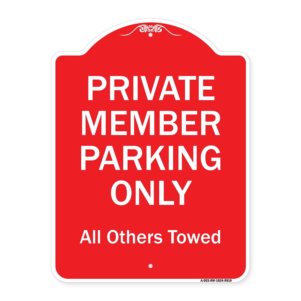 SignMission Designer Series Sign - Private Member Parking Only All ...