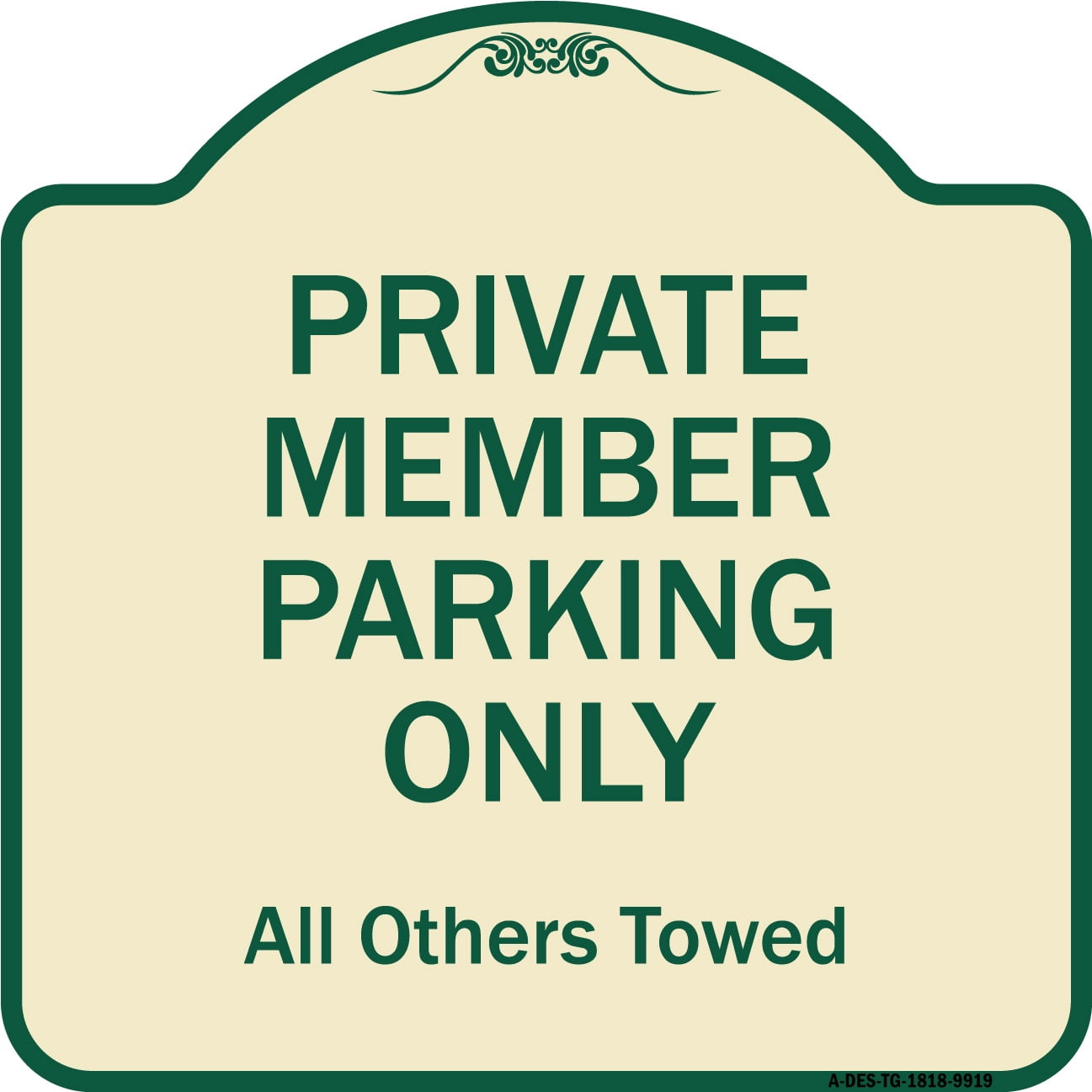 SignMission Designer Series Sign - Private Member Parking Only All ...