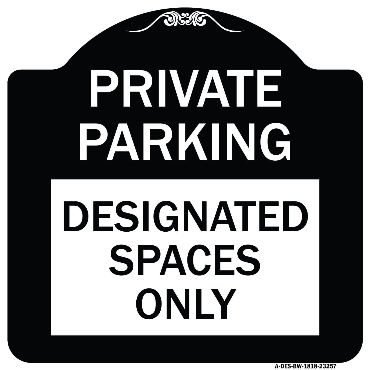 SignMission Designer Series Sign - Private Parking Designated Spaces ...