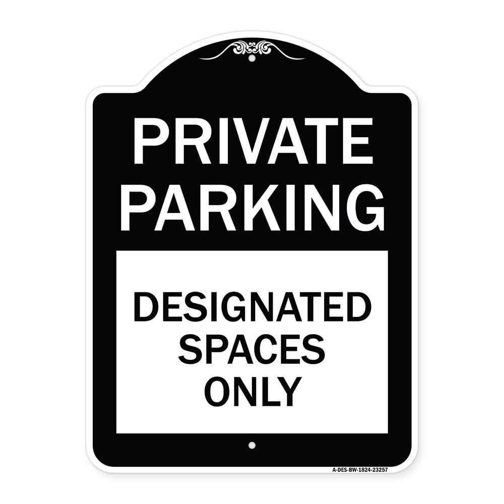 SignMission Designer Series Sign - Private Parking Designated Spaces ...