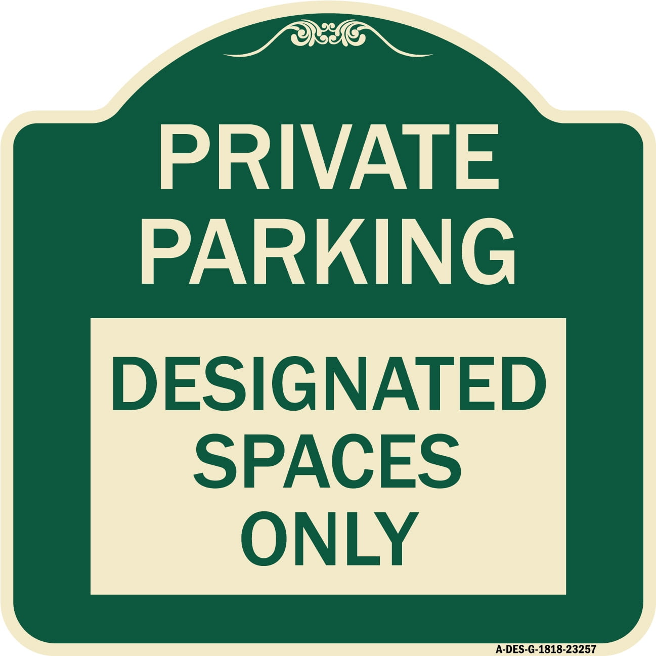 SignMission Designer Series Sign - Private Parking Designated Spaces ...
