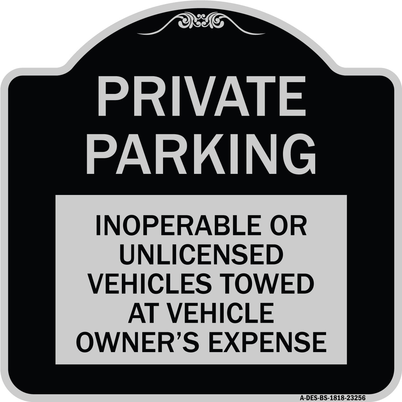 SignMission Designer Series Sign - Private Parking Inoperable or ...
