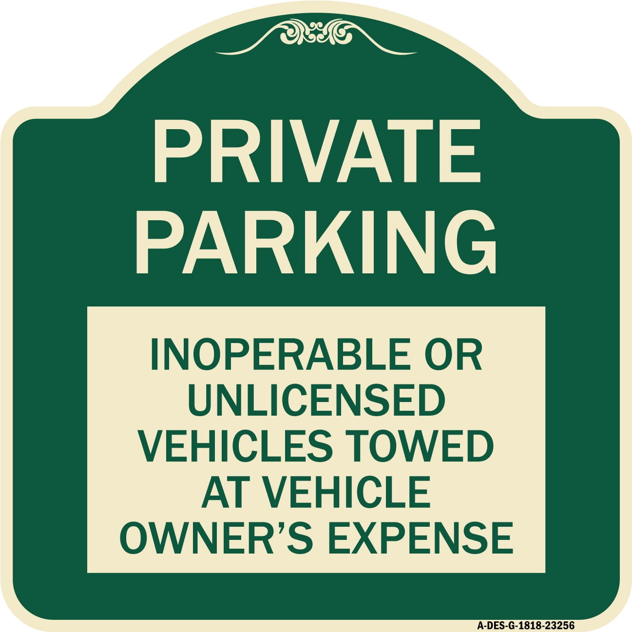 SignMission Designer Series Sign - Private Parking Inoperable or ...